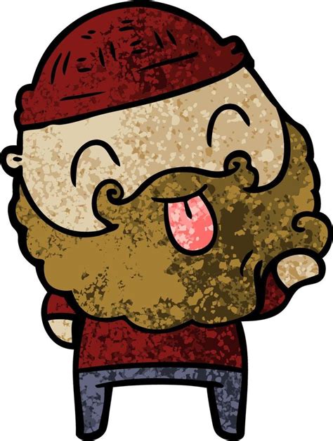 Man With Beard Sticking Out Tongue 12358481 Vector Art At Vecteezy