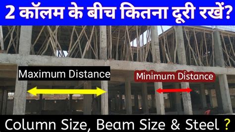 Maximum and Minimum distance between two Rcc columns 2 कलम क बच