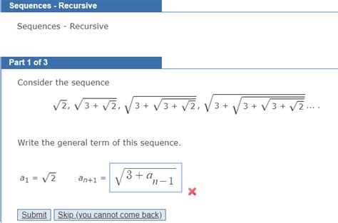 Solved Consider The Sequence Write The Chegg