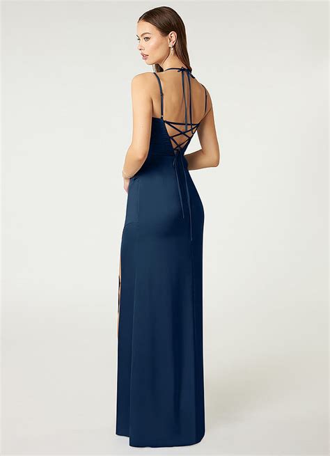 Bleu Marine Fonc Azazie Desi Robes De Demoiselle D Honneur Azazie