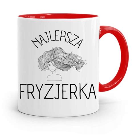 KUBEK CZERWONY FRYZJERA NAJLEPSZA FRYZJERKA z Nadrukiem ze Zdjęciem