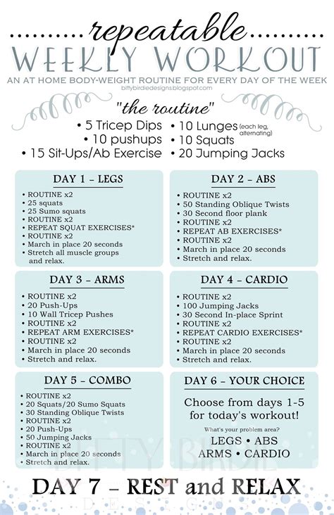 Weekly Work Out Schedule HIIT Legs Arms And Abs Gym Workout Plan For