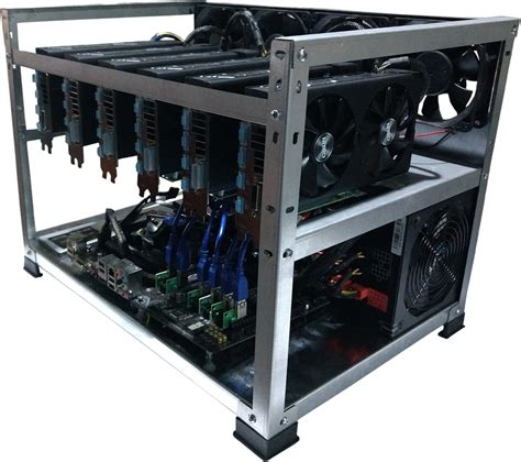 6 GPU Aluminum Open Air Mining Rig Case Ethereum Zcash Bitcoin Monero
