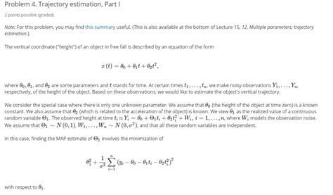 solved 4 trajectory estimation problem 4 trajectory