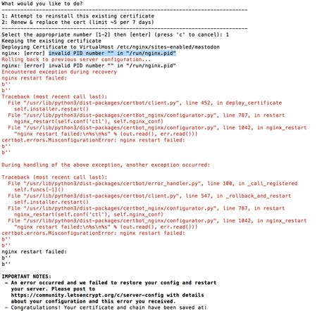 Invalid PID Number In Run Nginx Pid Server Let S Encrypt