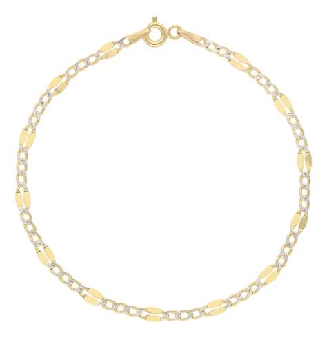 Pulsera Oro K Figaro Barbada Cubana Diamantada Mm Cm Env O Gratis