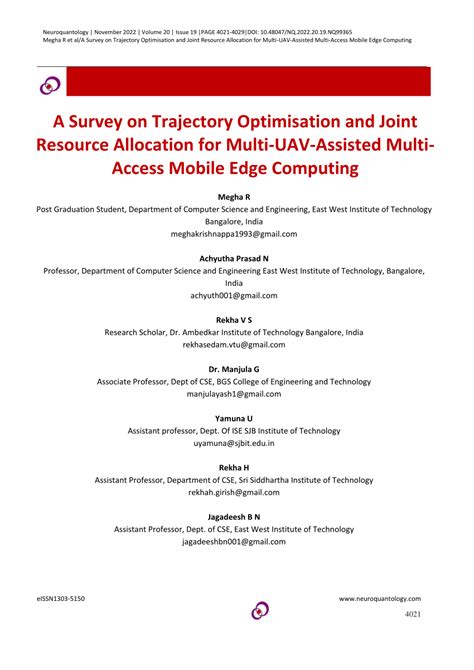 pdf megha r et al a survey on trajectory optimisation and joint resource allocation for multi