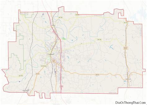 Map Of Gordon County Georgia Thong Thai Real
