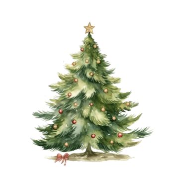 Watercolor Christmas Tree For Decoration New Year Christmas Trees