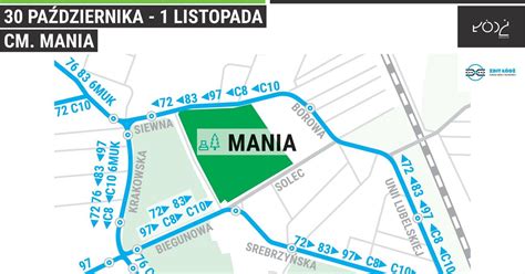 Cmentarz Mania Objazdy i trasy MPK Łódź na Wszystkich Świętych MAPY