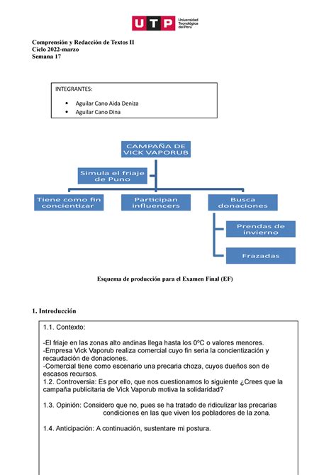 S17 Formato para el esquema de producción 1 2 Comprensión y
