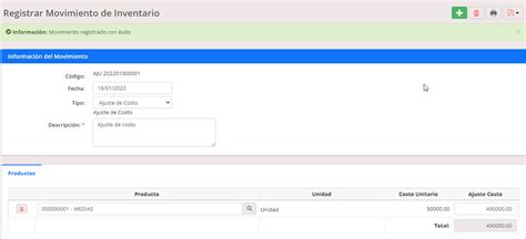 Registrar Ajuste De Costo De Inventario Portal De Clientes Siigo
