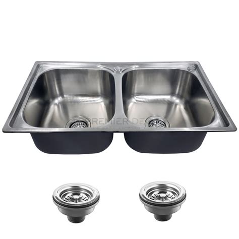 Cuba Pia Dupla De Aço Inox 304 Para Cozinha Gourmet Luxo C530