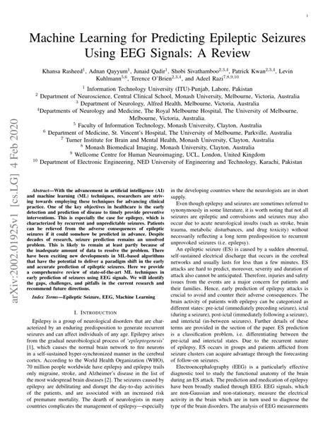 pdf machine learning for predicting epileptic seizures using eeg signals a review