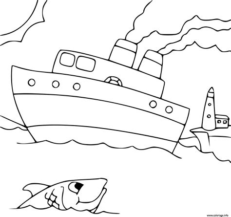 Coloriage Monde De La Mer Bateau Marin Dessin Mer à imprimer