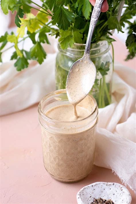 Goddess Style Tahini Salad Dressing Vegan Cozy Peach Kitchen