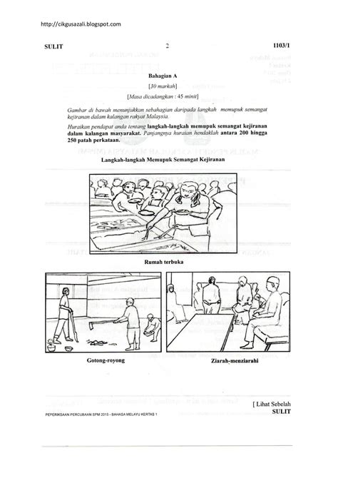 Contoh Soalan Bahasa Melayu Spm Bahagian A