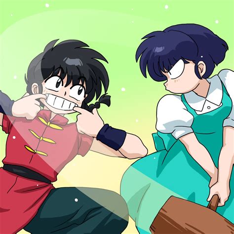 Two Anime Characters Sitting On The Ground With Their Arms Around Each