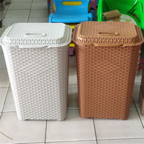 Jual CLUB LAUNDRY BASKET SERBAGUNA KERANJANG BAJU KOTOR MOTIF ROTAN
