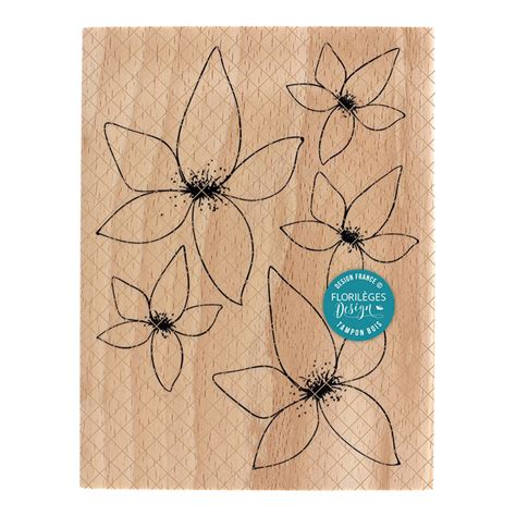Tampon Bois Floralies 10 X 13 Scrapmalin