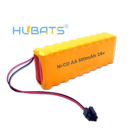 NI CD AA 600mAh DC 24V Rechargeable Battery Pack Hubats