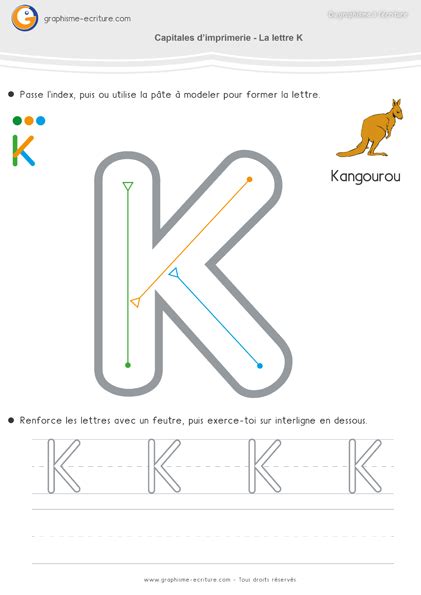 Écriture lettres capitales Maternelle Fiche décriture MS GS