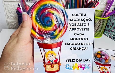 Cartão Balão Dia das Crianças Bolacha Pedagógica
