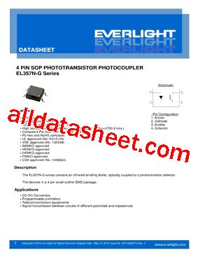 EL357NCTA VG 数据表 PDF Everlight Electronics Co Ltd