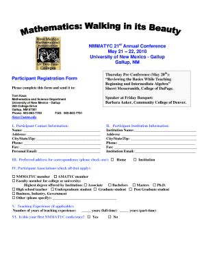 Fillable Online Gallup Unm Participant Registration University Of New