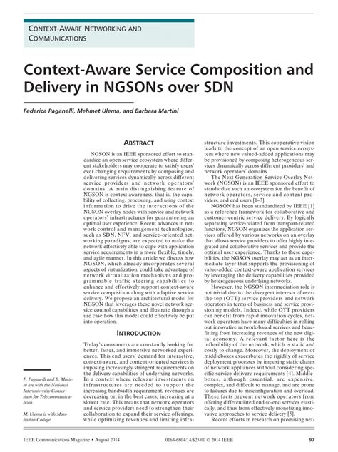 pdf context aware service composition and delivery in ngsons over sdn