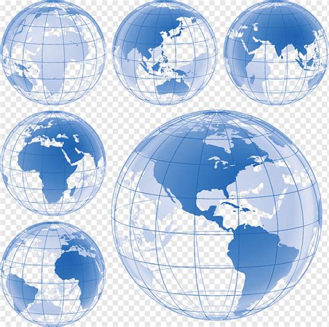 Conjunto de globo terráqueo azul png PNGWing