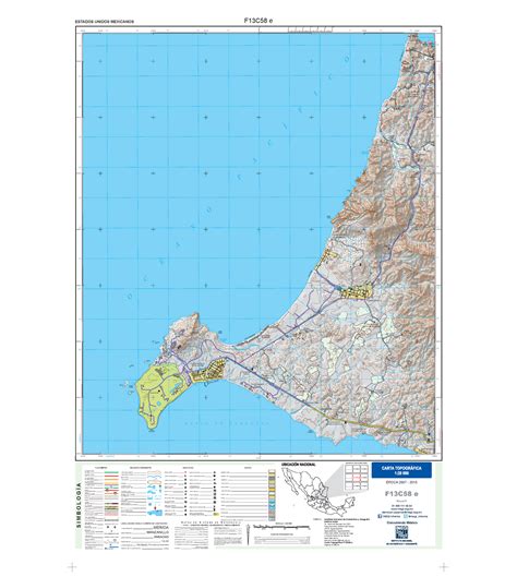 Carta topográfica F13C58e INEGI DIRECCIÓN GENERAL DE GEOGRAFÍA Y
