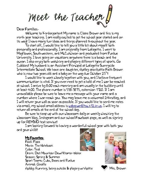 Teacher Introduction Letter To Parents Template Free