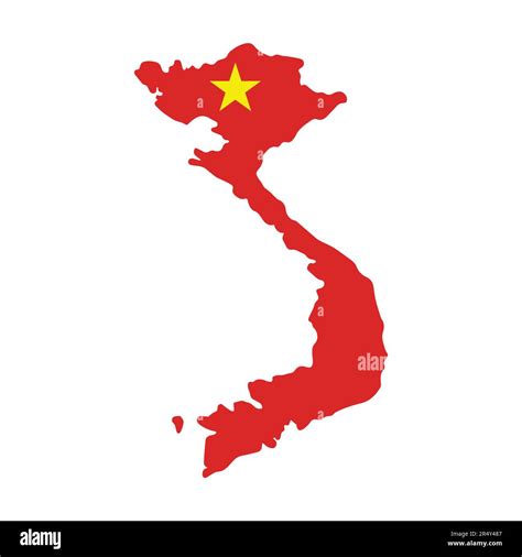 Map Of Vietnam With Vietnamese Flag On A White Background Vector