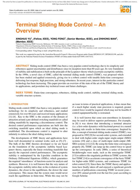 pdf terminal sliding mode control an overview