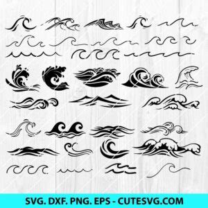 Waves Svg Wave Svg Wave Svg Bundle Beach Svg Ocean Svg