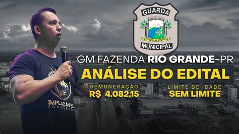GUARDA MUNICIPAL FAZENDA RIO GRANDE PR ANÁLISE DO EDITAL YouTube