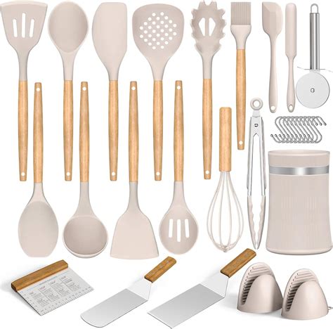 Silicone Kitchen Cooking Utensils Set Umite Chef 31 Pcs Heat Resistant