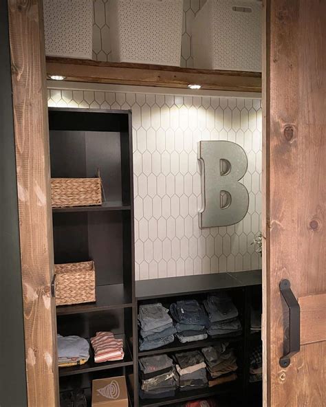 Rustic Closet With Recessed Shelf Lighting Soul Lane