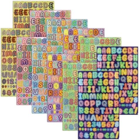 Amazon 20 Sheets Scrapbook Letter Stickers Colorful Self Adhesive