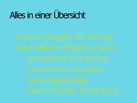 Break Even Calculation Calculation Model For The Break Even Point Excel
