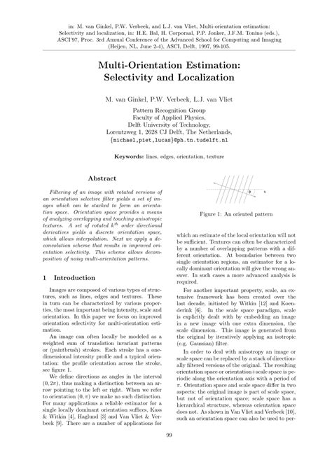 pdf multi orientation estimation selectivity and localization