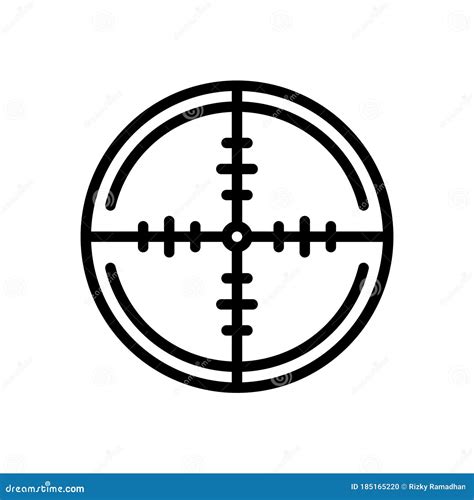 ícone De Estilo De Linha Do Sniper Crosshair Ilustração Vetorial