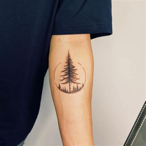 Tiny Pine Tree Tattoo