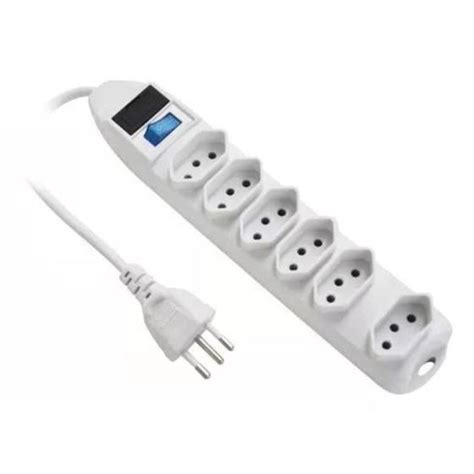 Extensão 3m Régua de Energia 5 Tomada Filtro de Linha Bivolt Extensão