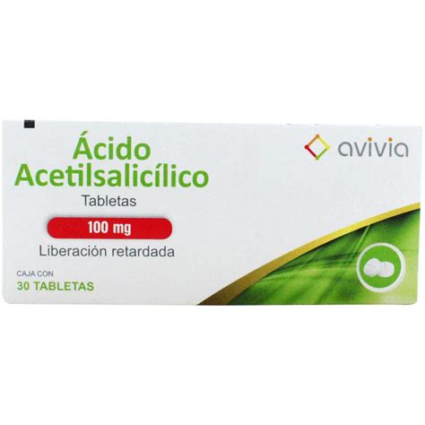 Ácido acetilsalicílico 100 mg 30 tabletas Clínicas Cuídate