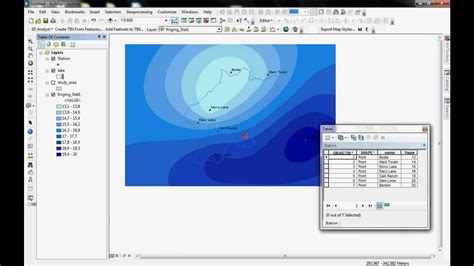 Arcmap Arcscene Gis Interpolation Kriging Method Mono Lake Arcmap