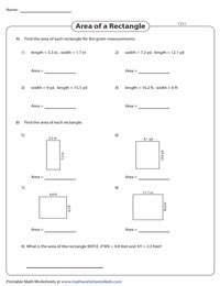 Perimeters Of Squares And Rectangles 3rd Grade Math Worksheet