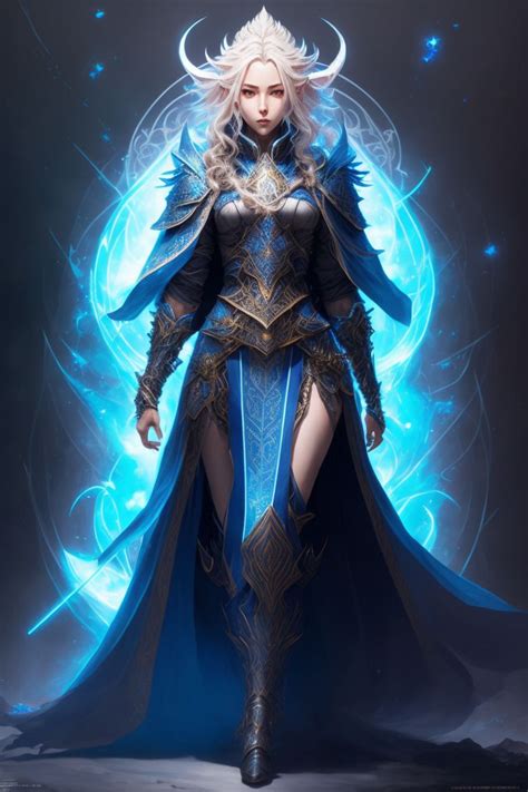 Wry Viper Full Body Portrait Of A Beautiful Elven Female Mage With