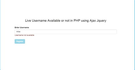 how to check username availability in php and mysql using ajax jquery webslesson